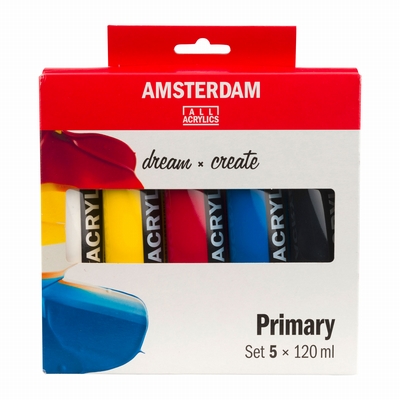 Amsterdam primair set 5x120ml. acrylverf - Deva